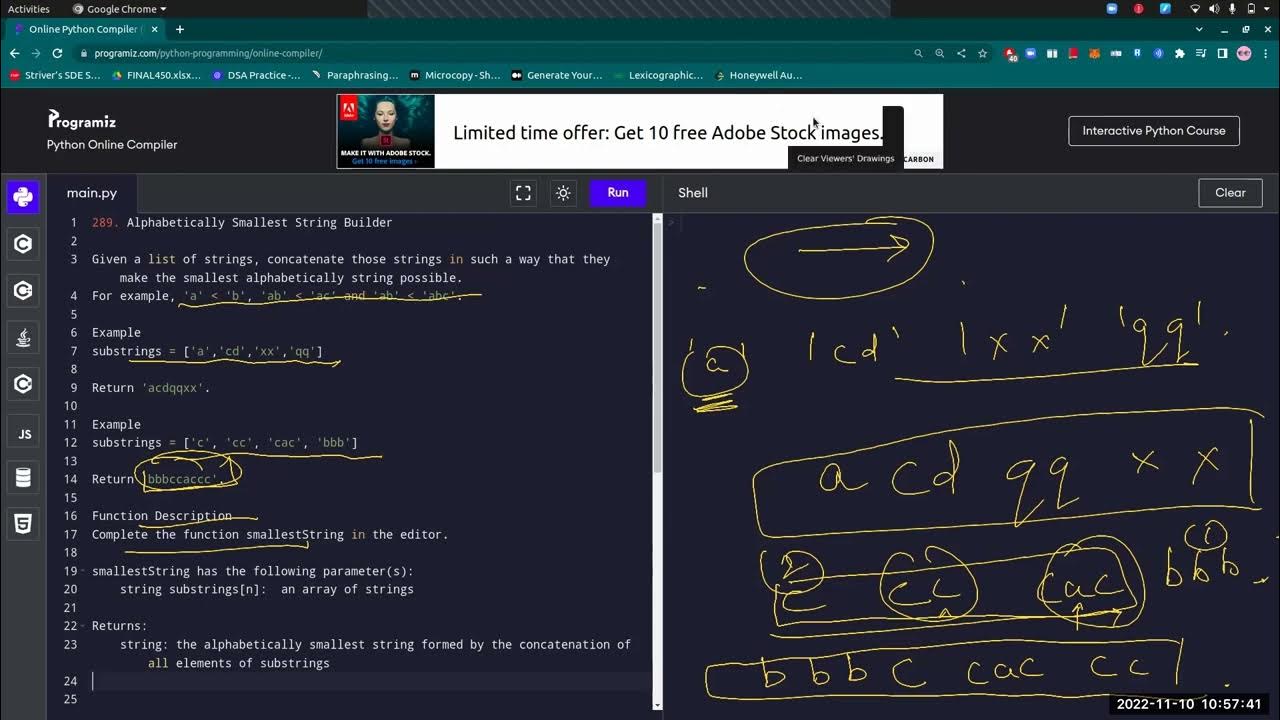 Alphabetically Smallest String Builder Python Explanation