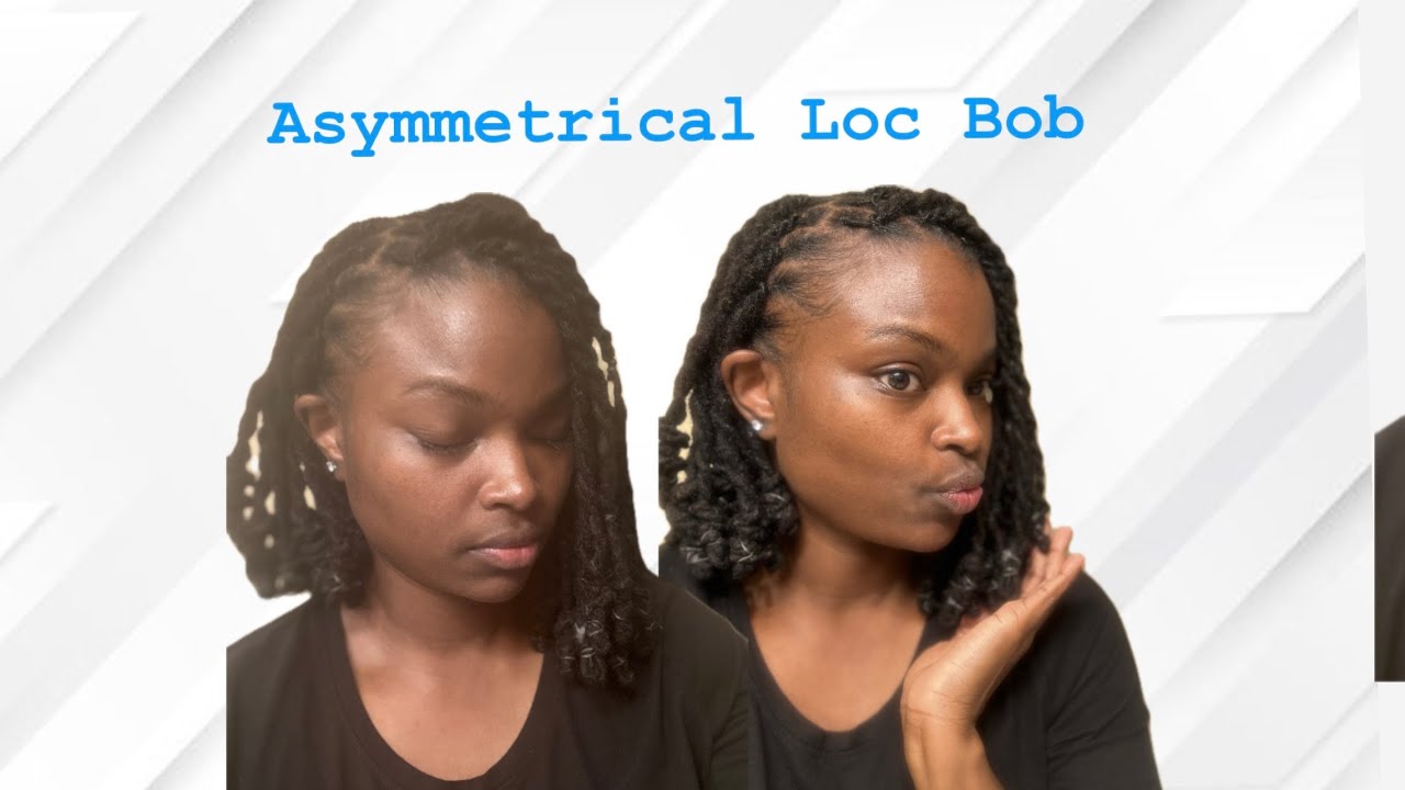 How to: Asymmetrical Bob on locs - YouTube