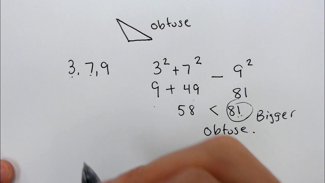 Pythagorean Theorem Identify Acute, Obtuse, and Right Triangles - YouTube