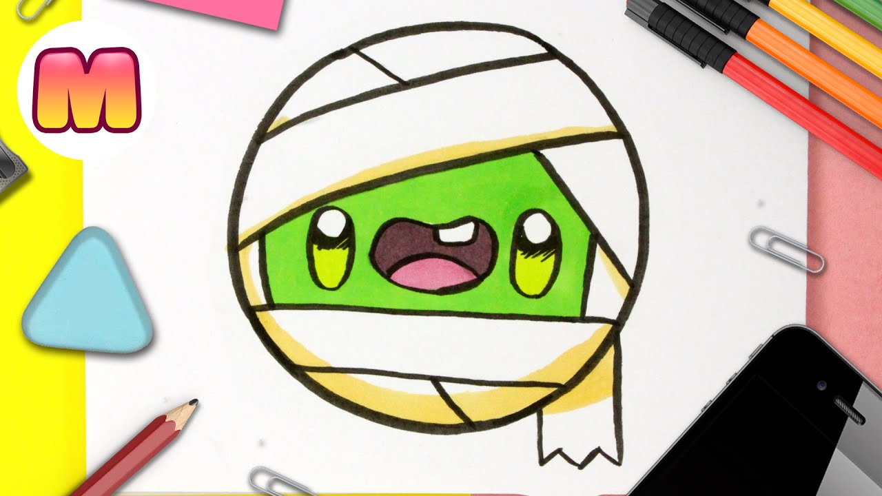 COMO DIBUJAR UNA MOMIA KAWAII 🧡 FACIL Y PASO A PASO 🧡 Como dibujar ...