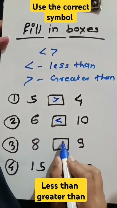 fill in boxes ..smaller number ...greater number use the proper ymbol... - YouTube