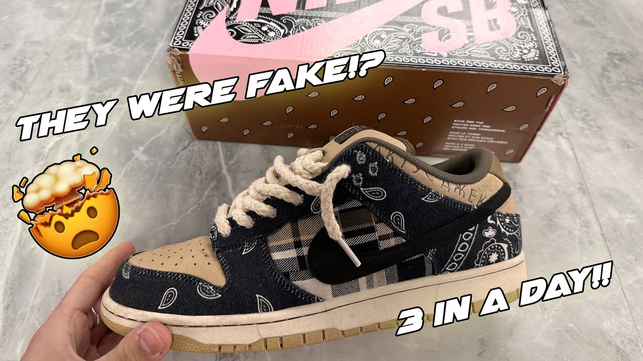 WE GOT FAKE TRAVIS SCOTT SB'S!! HOW TO SPOT OUT FAKE SNEAKERS! - YouTube