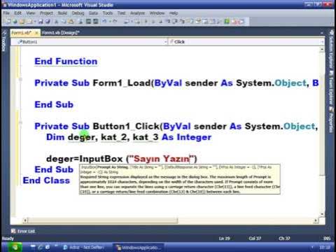 Visual Basic .NET - Ders 251 : Parametreler İle Geriye Değer Döndürmek ...