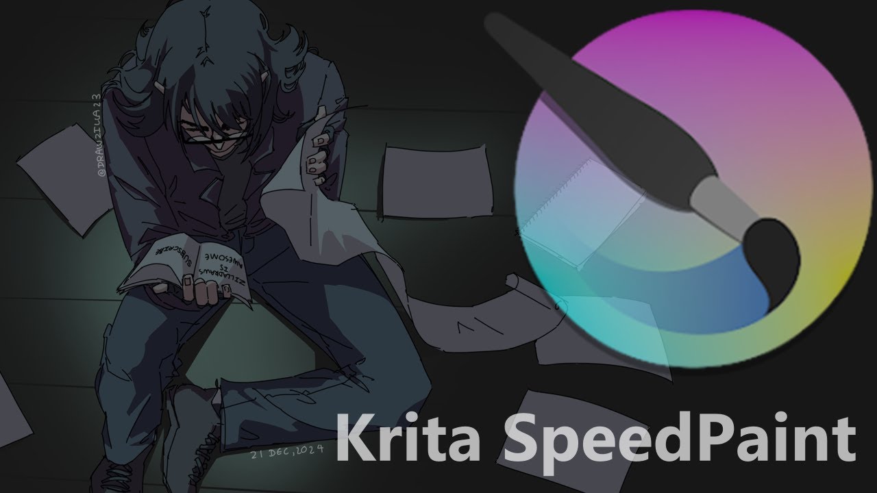 I challenged myself to finish a drawing in 2 hours (Krita Speedpaint) - YouTube