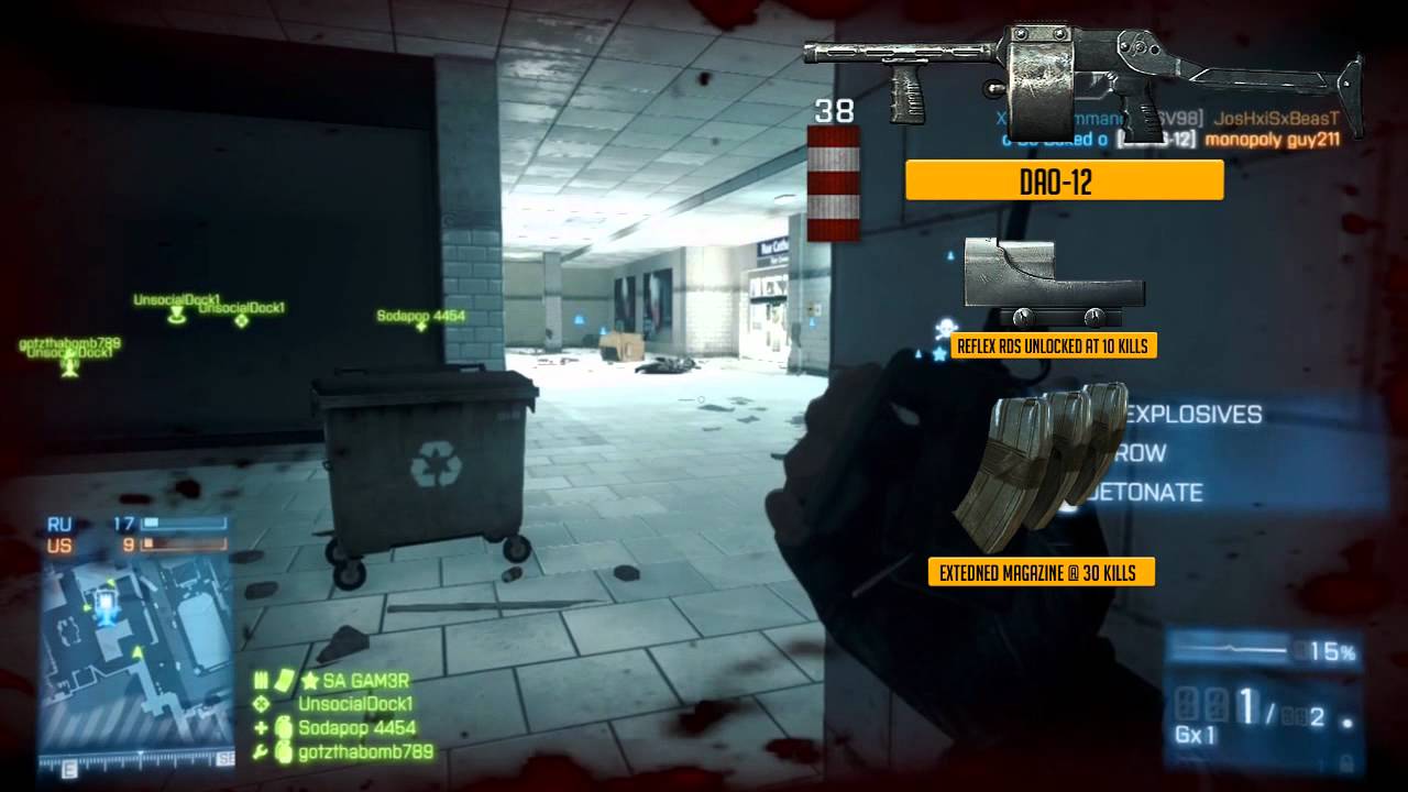 BF3 Weapons: (All Kits) DAO-12 | أسلحة باتل فيلد 3 - YouTube