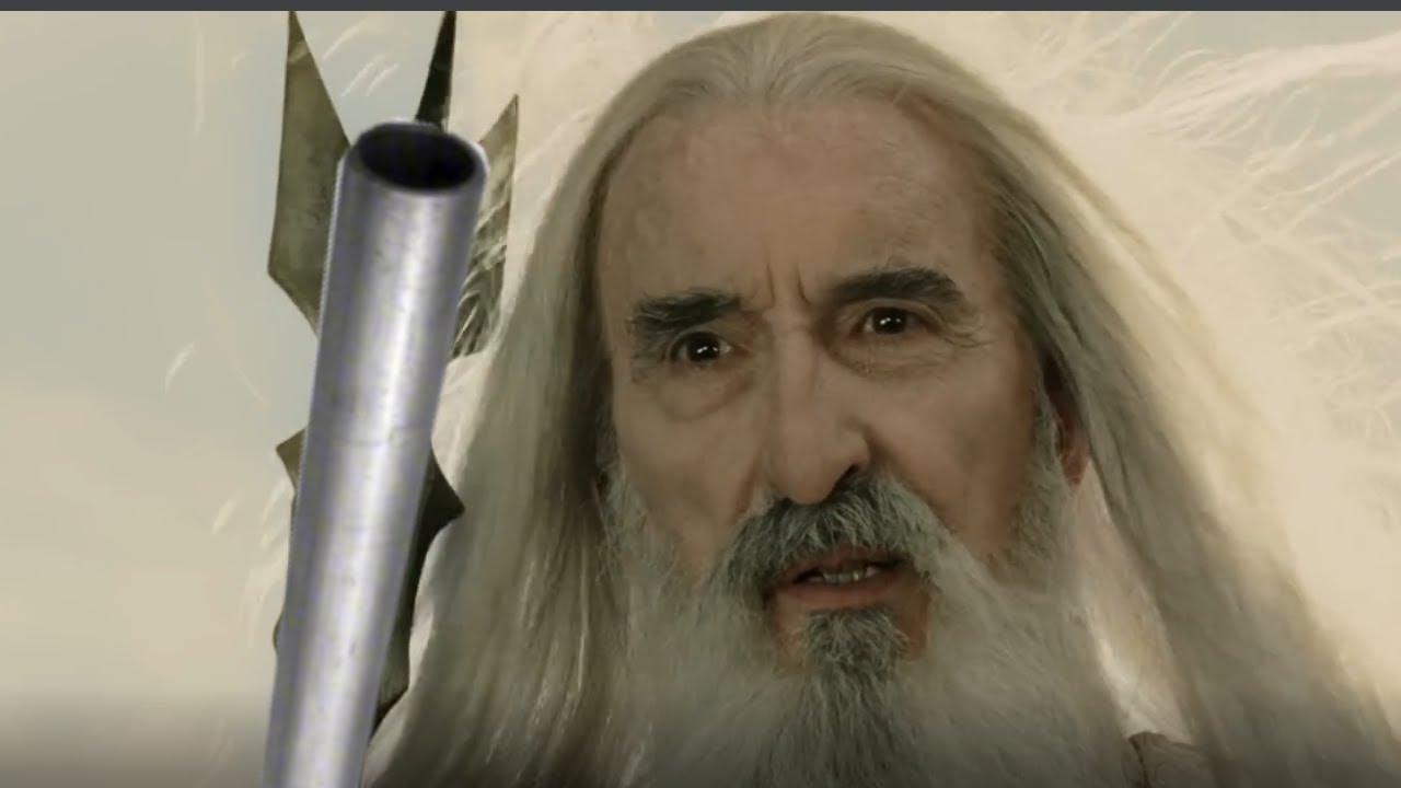 Saruman's fall metal pipe sound effect meme - YouTube