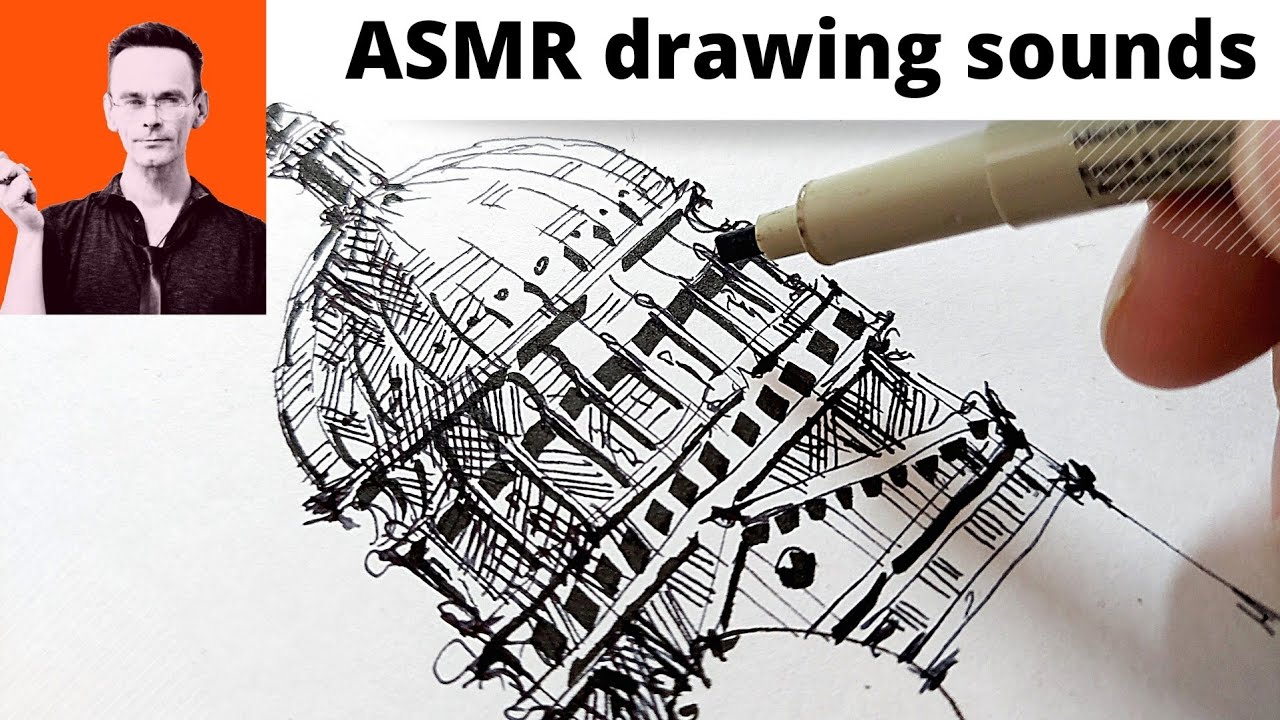 ASMR -ASMR SCRATCHING . INK AND PEN DRAWING. ASMR TAPPING AND ...