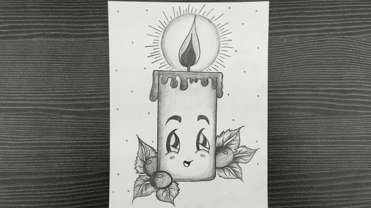Christmas Candle Drawing || Christmas Special Drawing || Candle Pencil ...