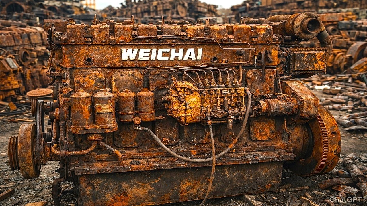 Restoring a Completely Destroyed Weichai 6-Cylinder Marine Engine ...