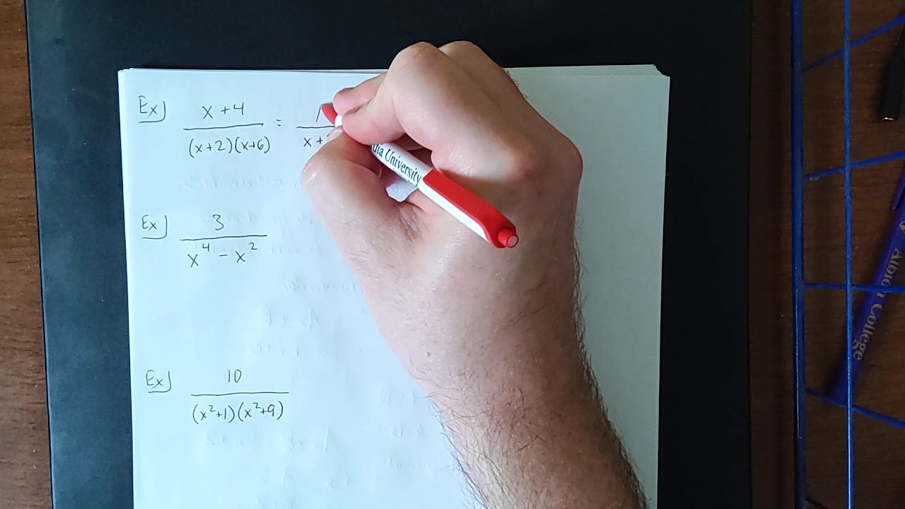 How to perform a partial fraction decomposition with examples - YouTube