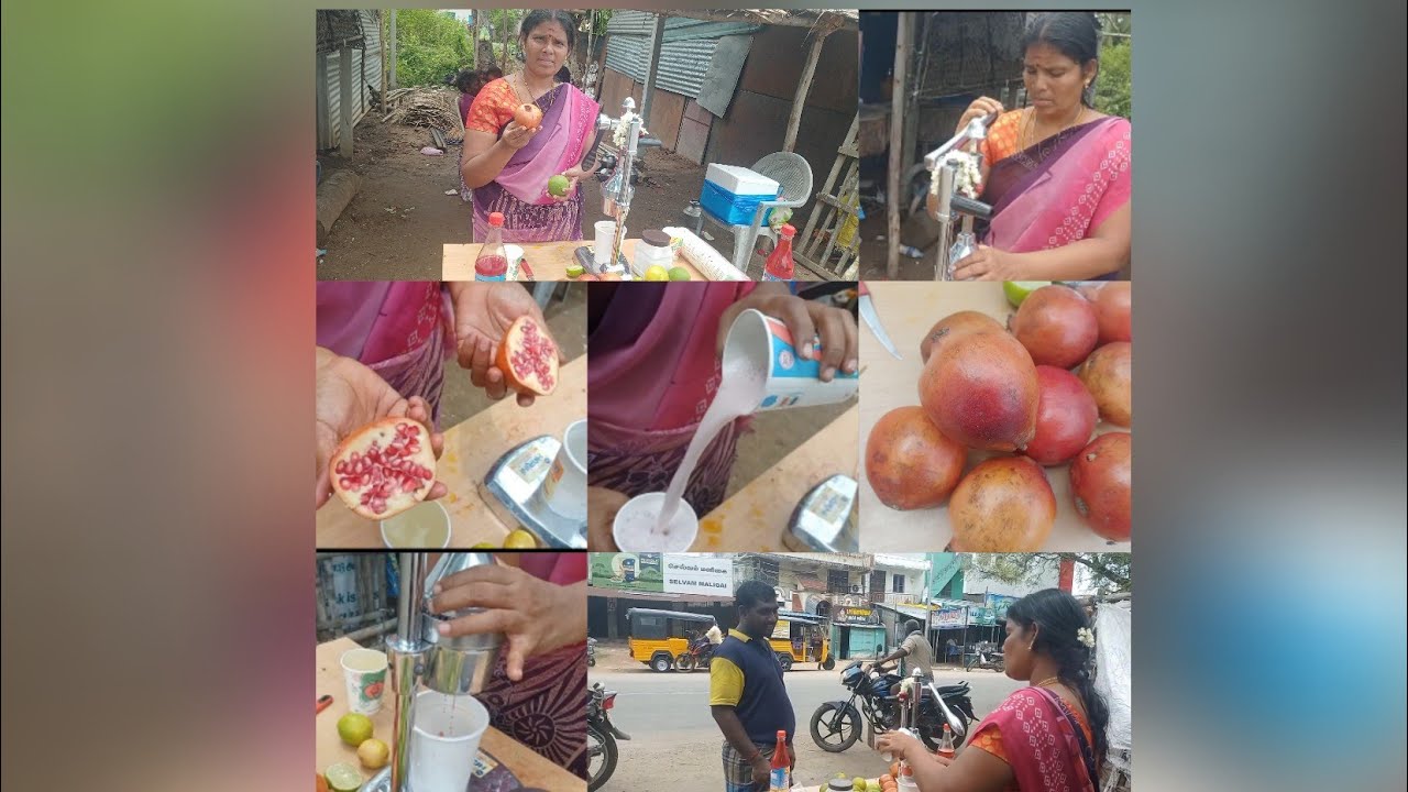 POMEGRANATE JUICE MAKING RAJALAKSHMI AKKA | மதுளை ஜூஸ் வாங்கிய ...