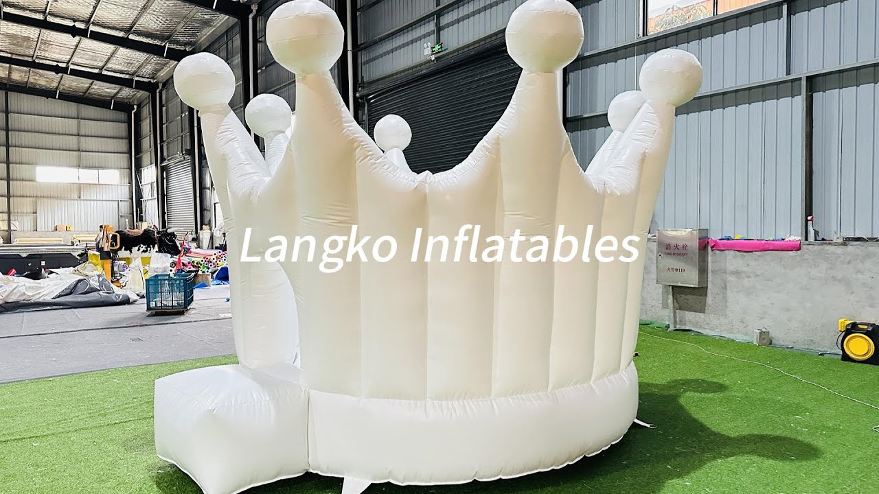 Kids Royal Crown Shaped White Inflatable Bouncer Jumping House - YouTube