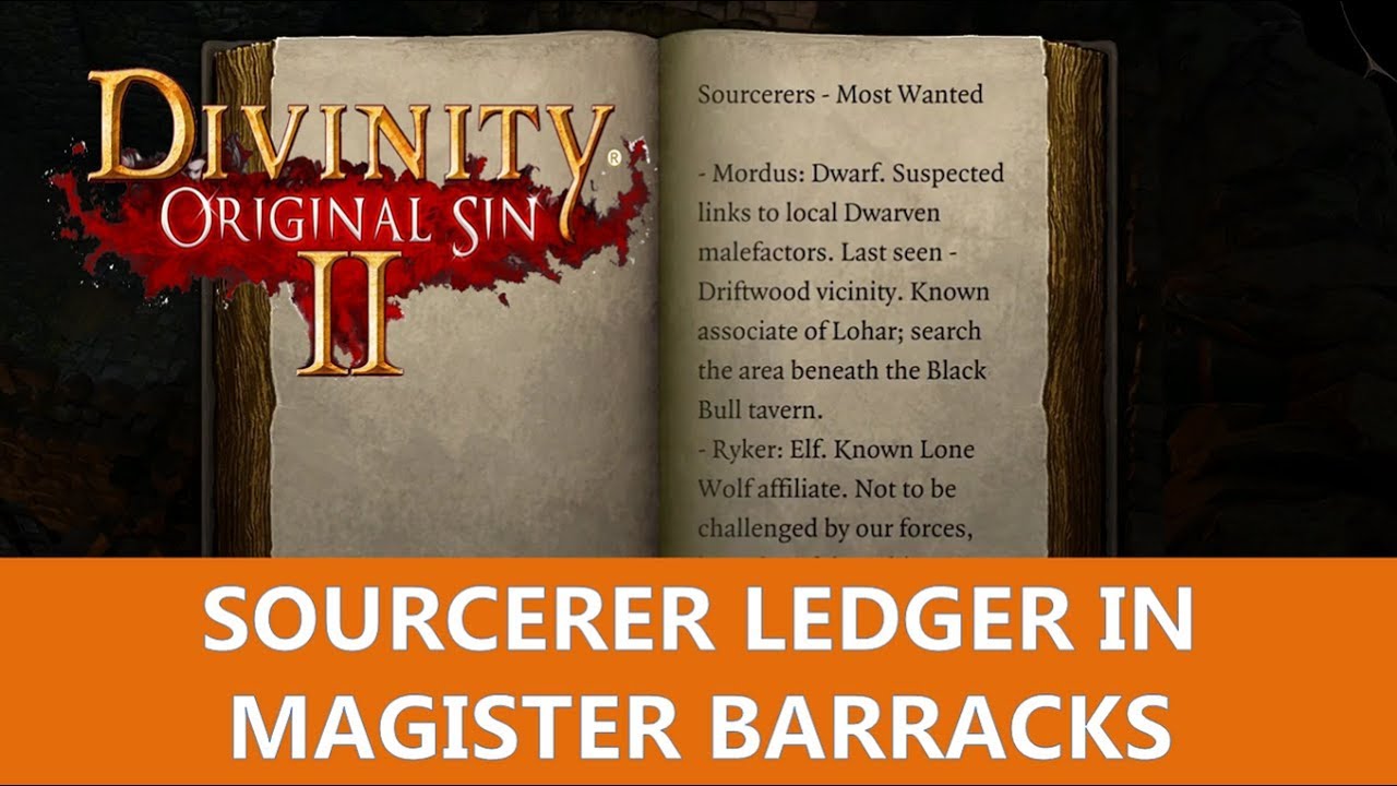 Sourcerers ledger in magister barracks (Divinity Original Sin 2) - YouTube