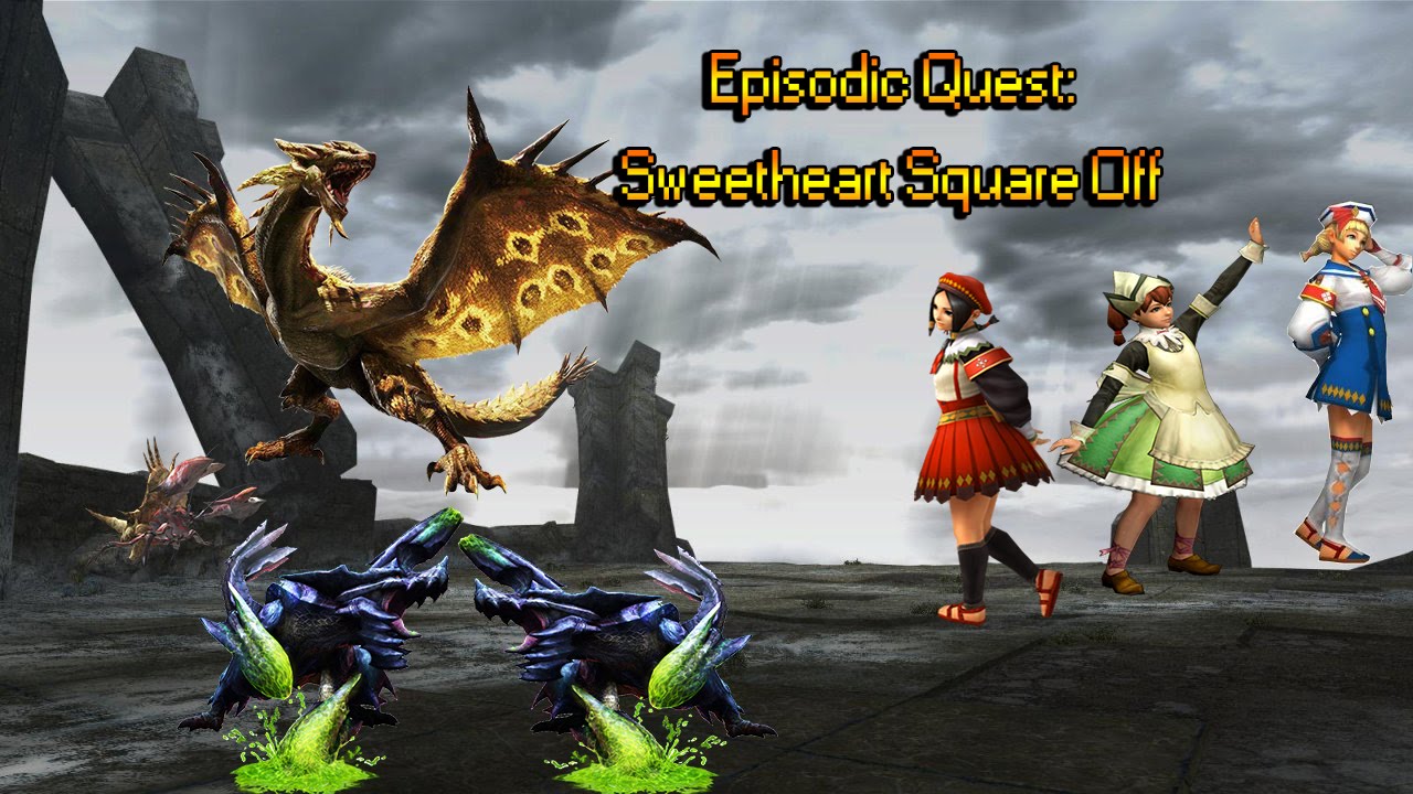 「MH4U」(Unlocking Gold Rathian G RANK) Episodic Quest: Sweetheart Square ...