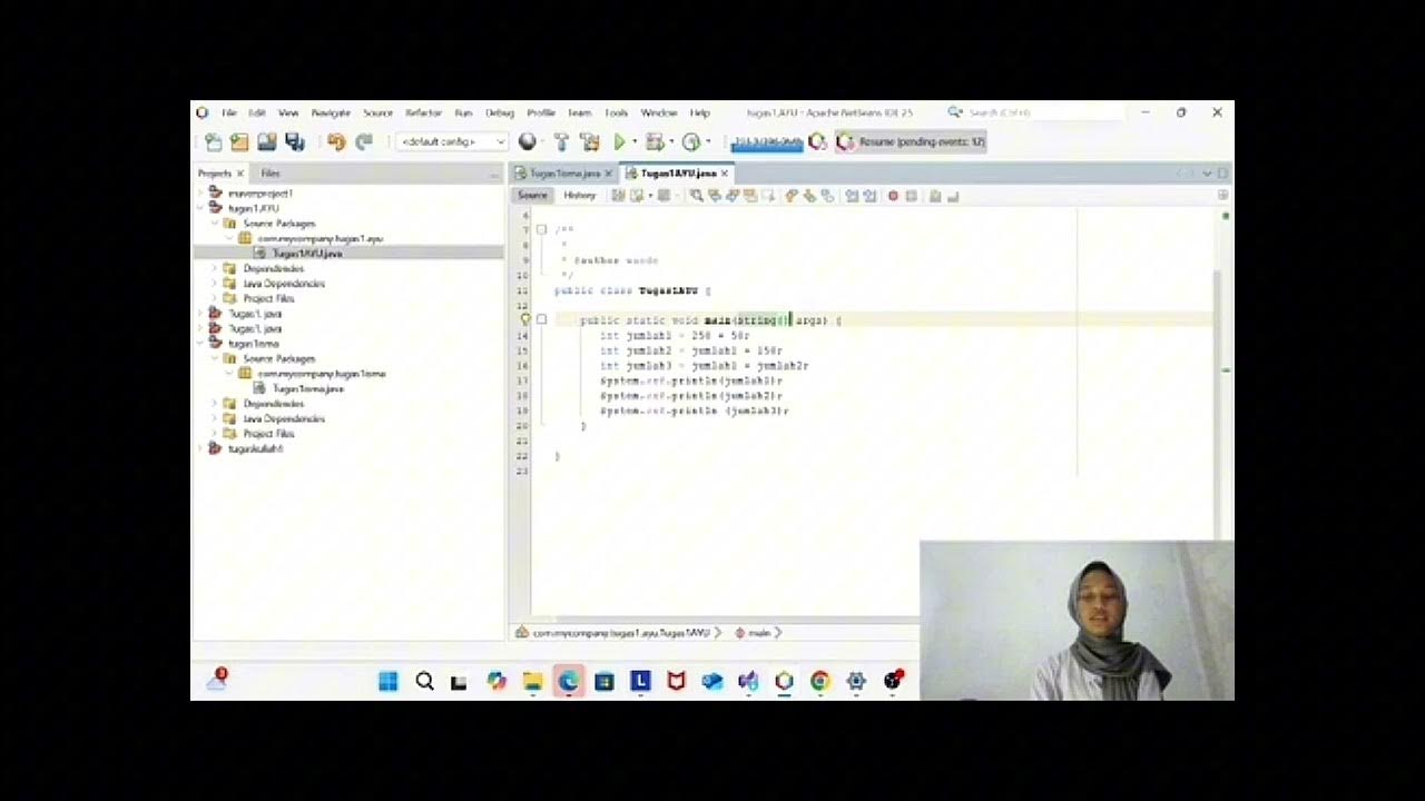 Tugas 1 STRUKTUR DATA ( program java sederhana dalam penjumlahan) - YouTube