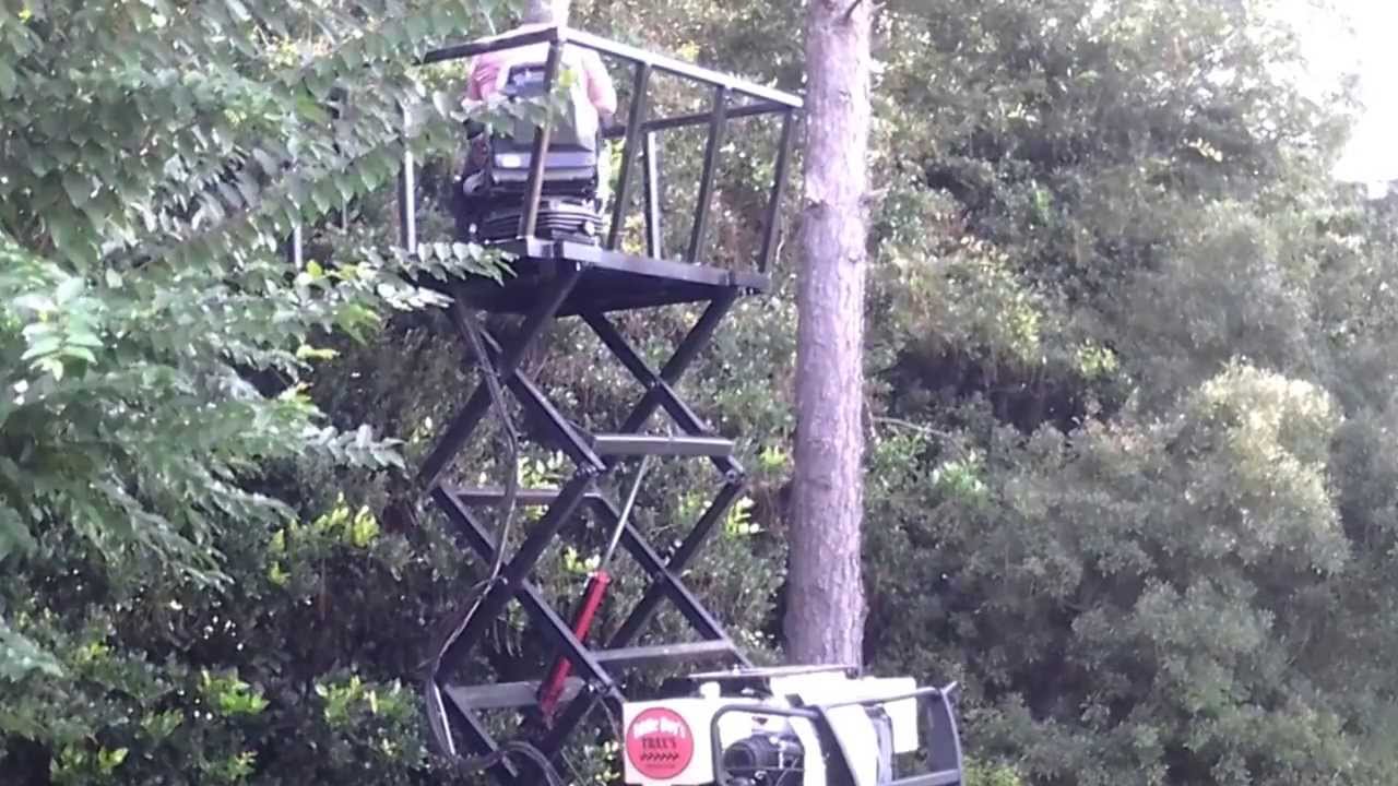 Eddie Boys All-terrain Trax Deer Stand with Lift - YouTube