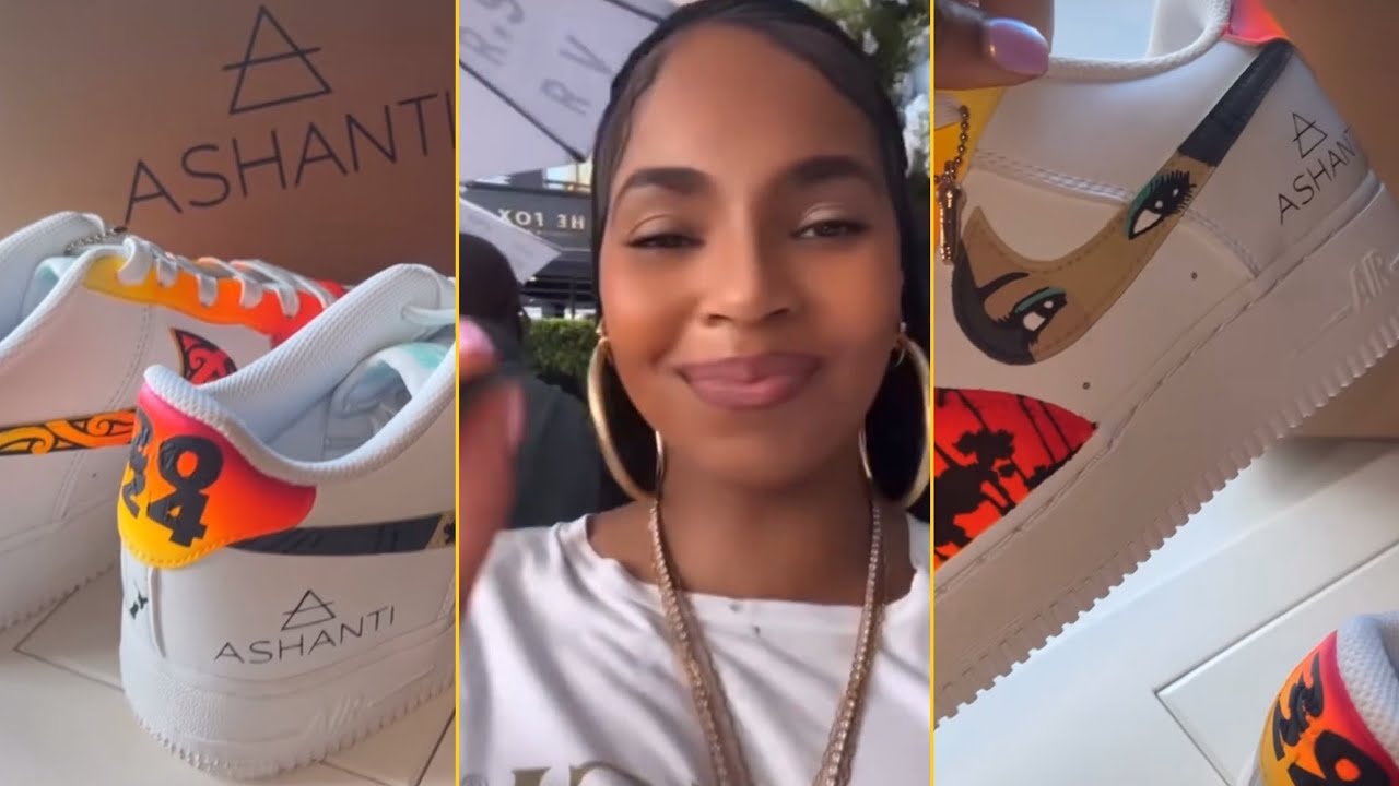 Ashanti Shows Her New ‘Ashanti’ Sneakers And Preparing For Her Show In ...
