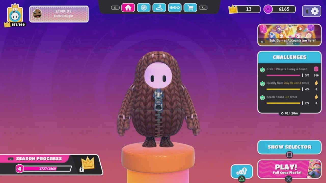 Fall Guys: PS5 Sackboy Skin Gameplay! Sackboy: A Big Adventure Collab ...