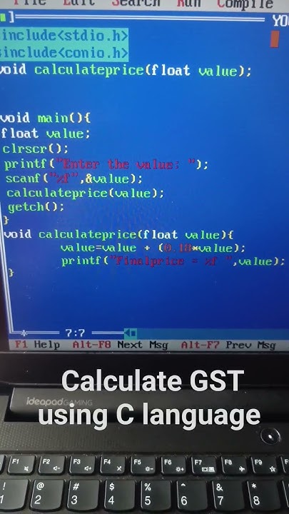Calculate Gst Using C Programming Language Coding Cprogramming Ytshorts Clanguage Short 
