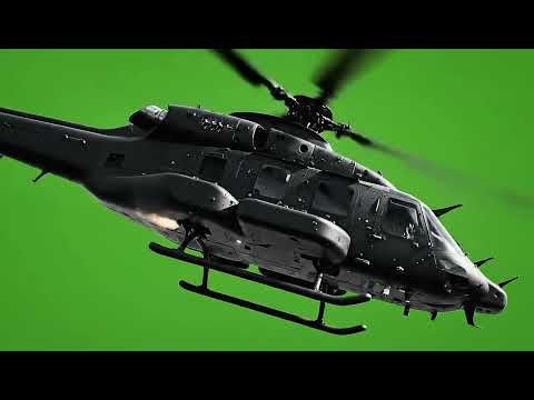 Intense Helicopter Green Screen Overlay for Explosive Action Scenes