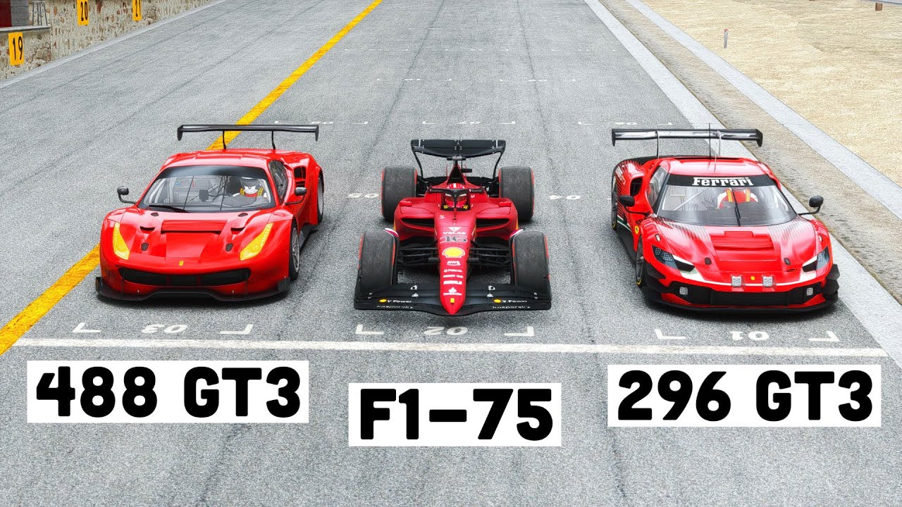 Ferrari F1 2022 vs Ferrari 296 GT3 vs Ferrari 488 GT3 - Imola - YouTube