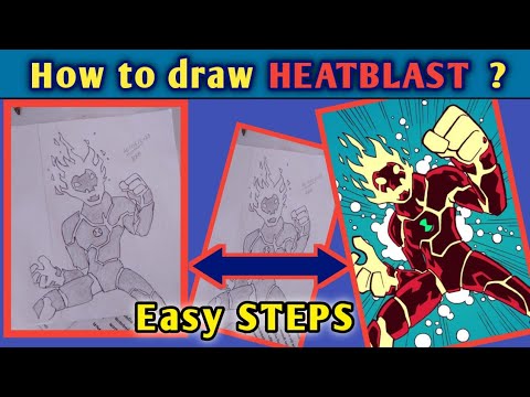 How to draw "HEATBLAST" || BEN 10 Alien drawing || Heatblast drawing ...
