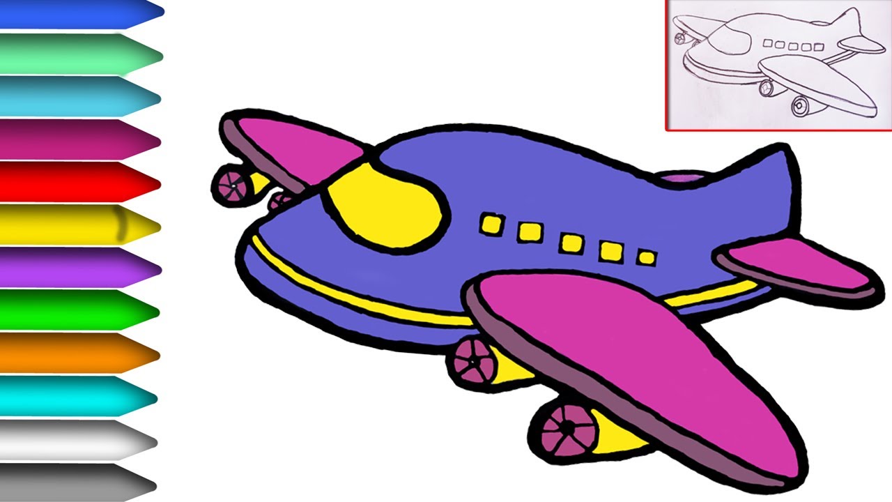 How to draw a Airplanes easy way || Cute Airplanes step by step drawing ...