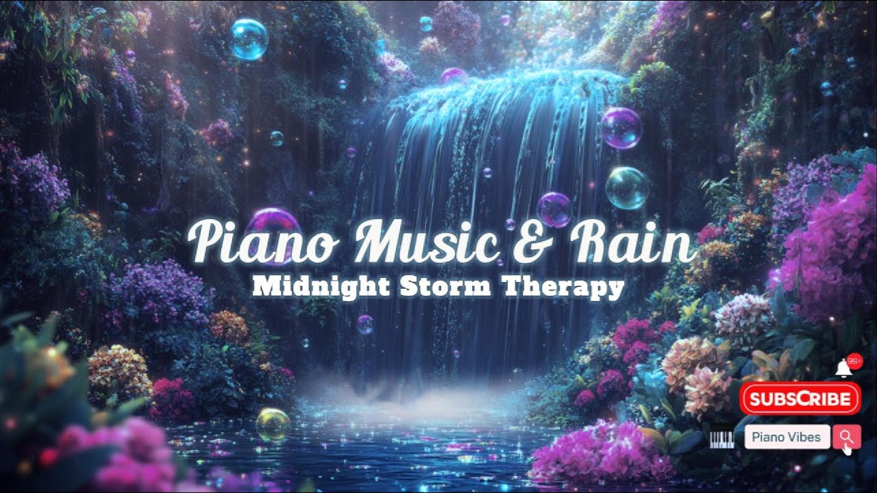 《Sapphire Sleep Lab💎》| Midnight Storm Therapy | 4 Hours Piano x Rain ASMR for Turbulent Minds ...