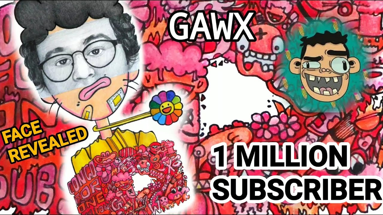 Big DOODLE of GAWX ART face revealed || 1 Million special - YouTube