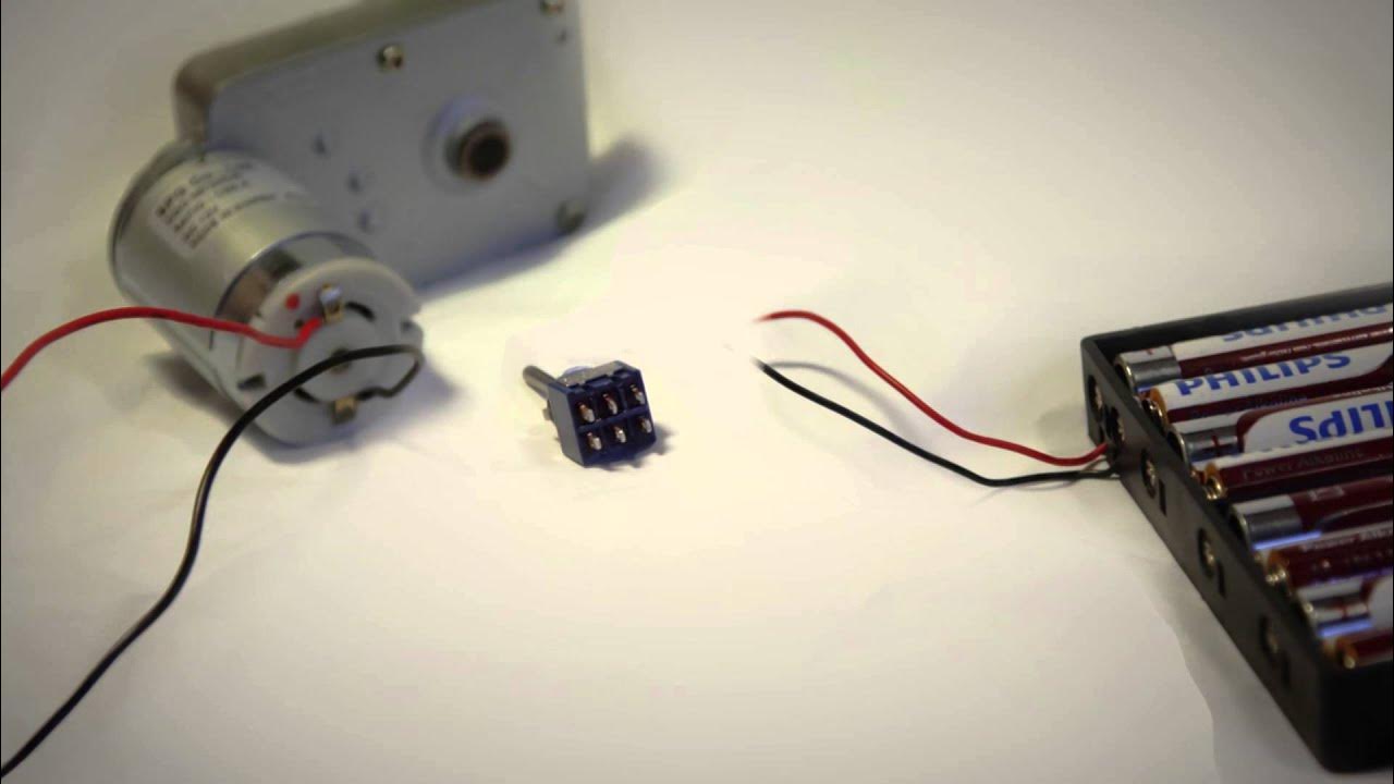 How to use a switch to drive a DC motor forwards and backwards - YouTube