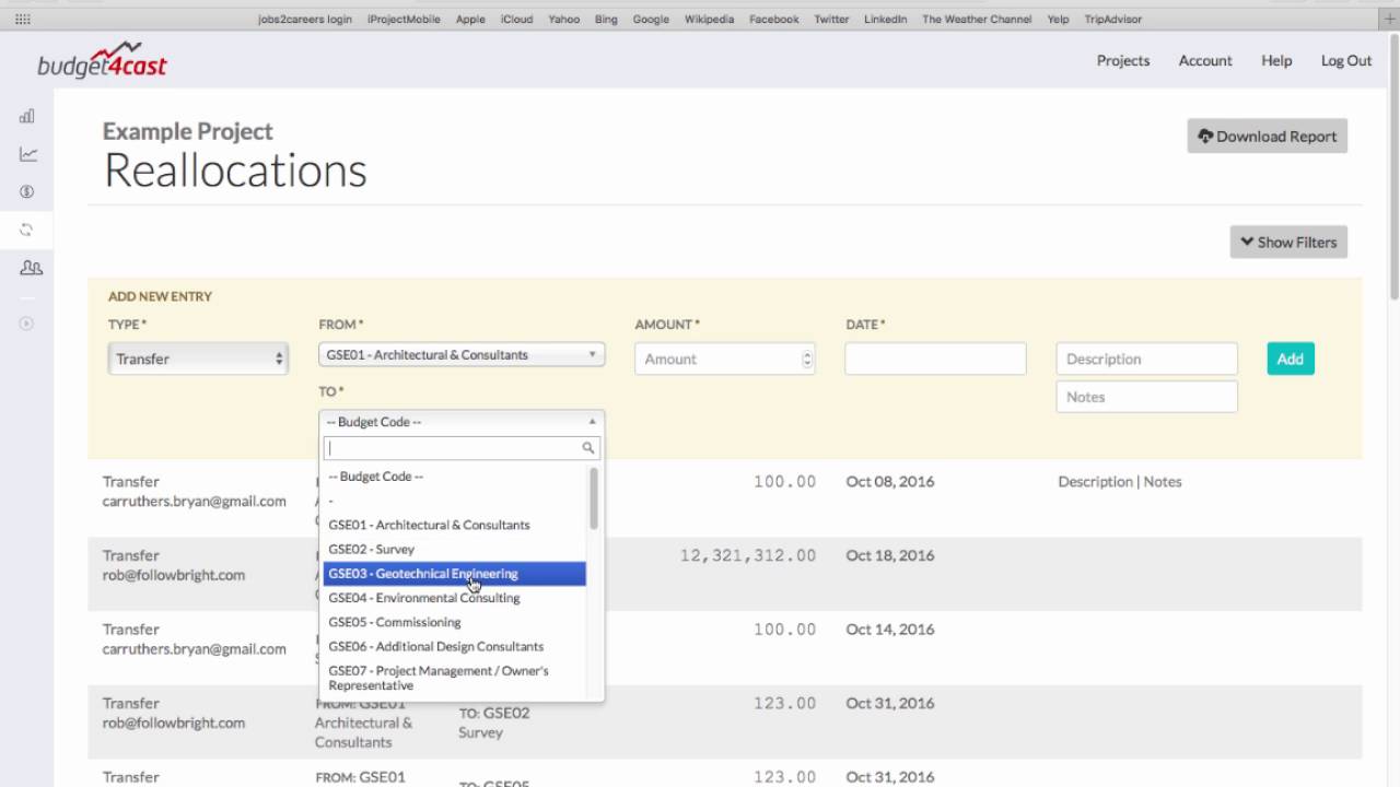 budget4cast tutorial reallocations - YouTube