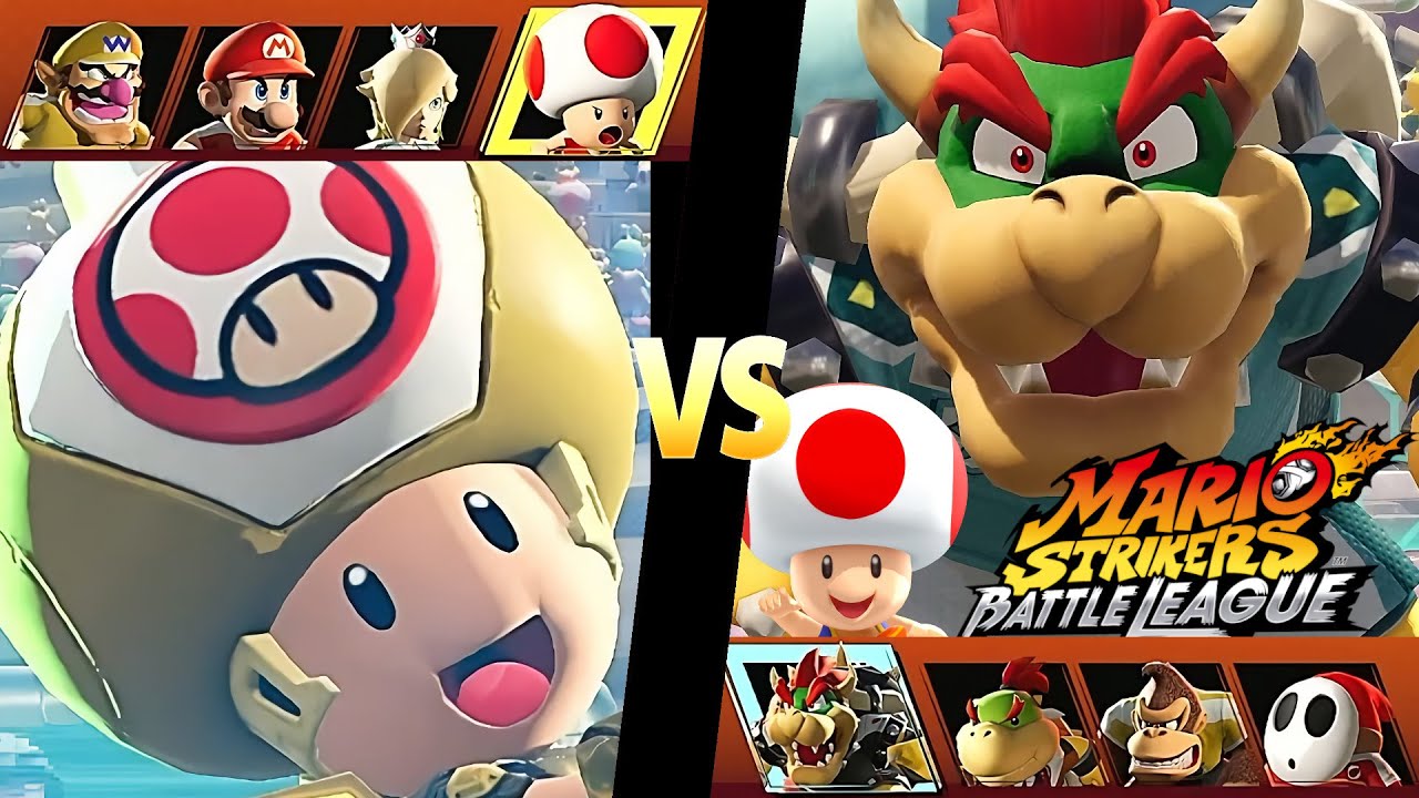 Mario Strikers Battle League Team Toad vs Team Bowser at Planetoid CPU ...