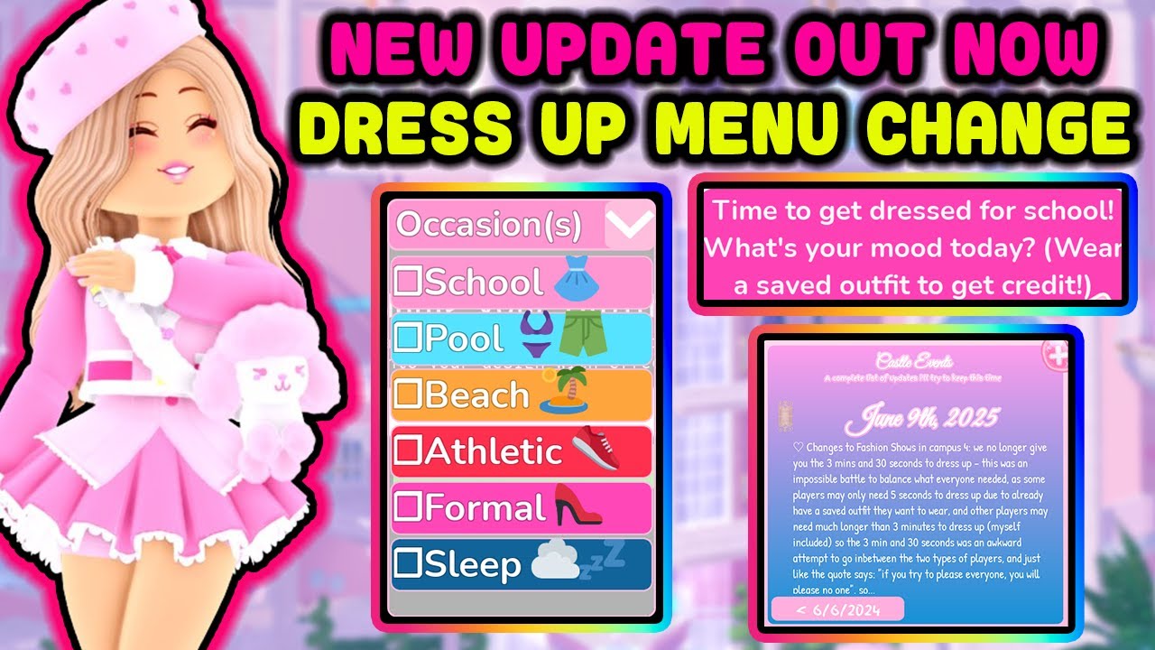 NEW Dress Up Menu Changes And More Out Now In The New Royale High Mini ...