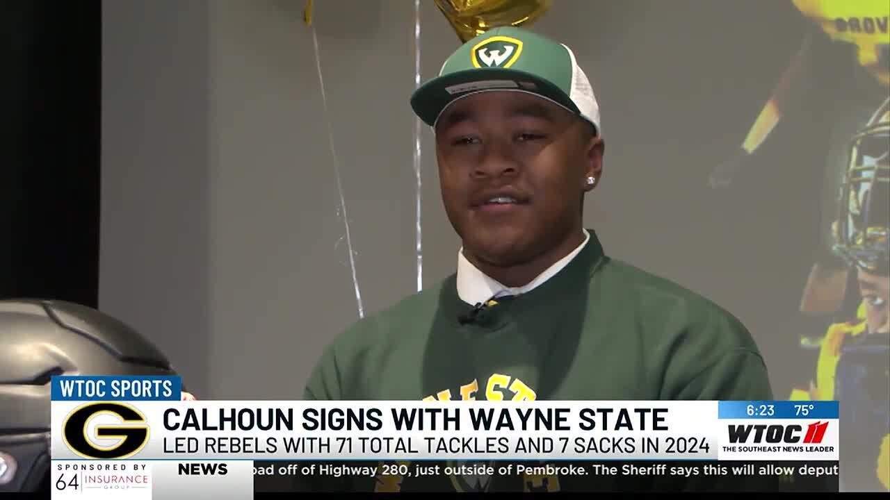 Micah Calhoun signs letter of intent to play football at Wayne State ...