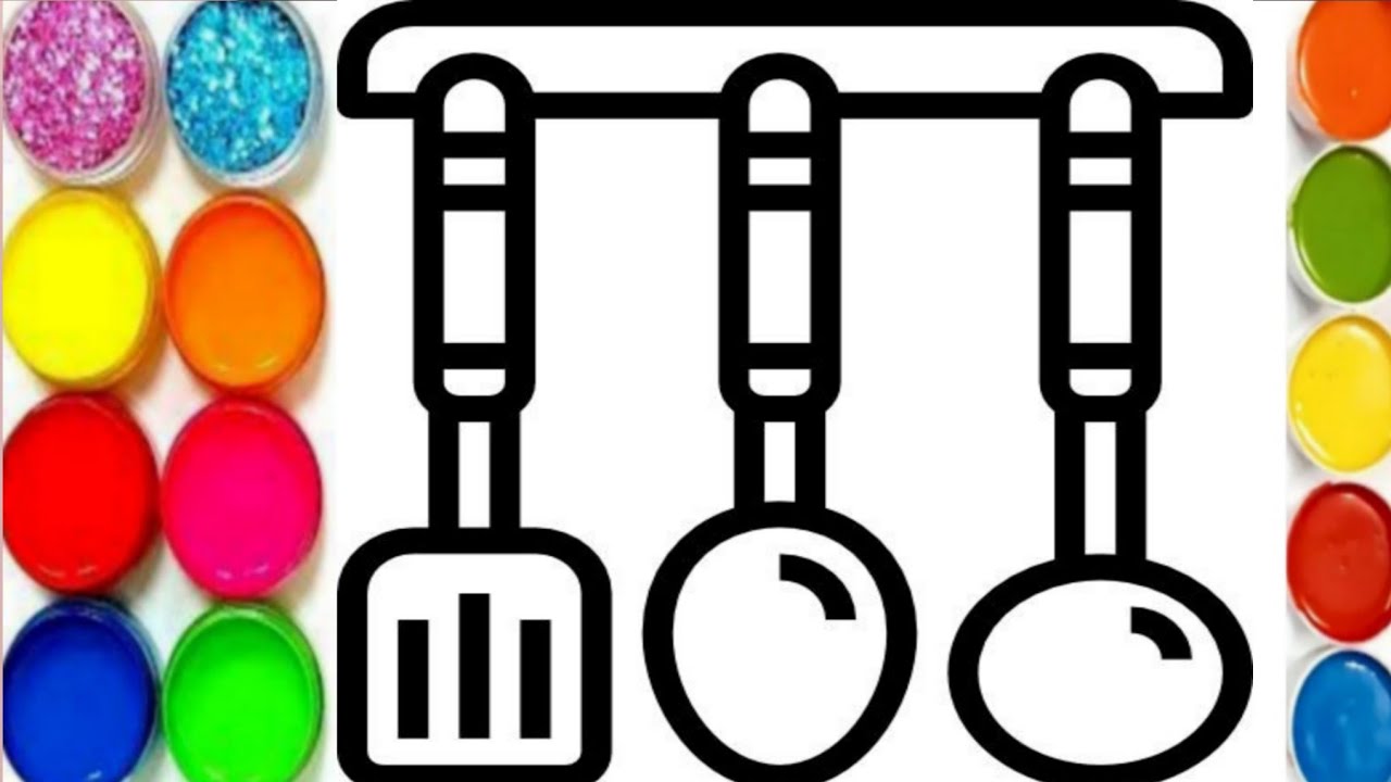 Draw Cooking Spoon set |Easy Drawing for Kids - YouTube