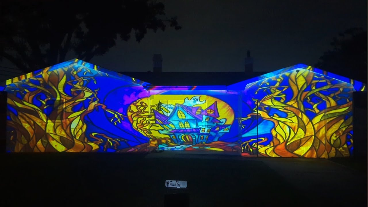 Halloween Glass Projection Mapping - YouTube