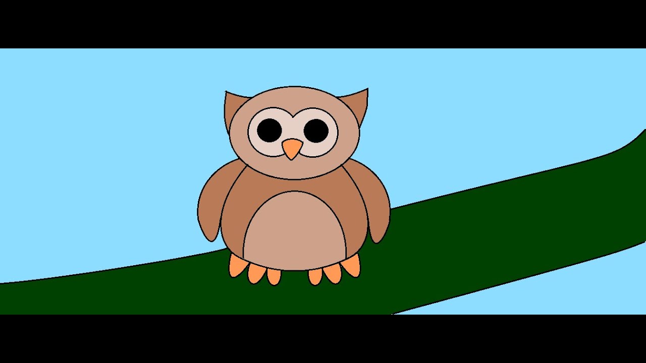 How to draw owl in MS Paint Computer||Computer drawing tutorial - YouTube