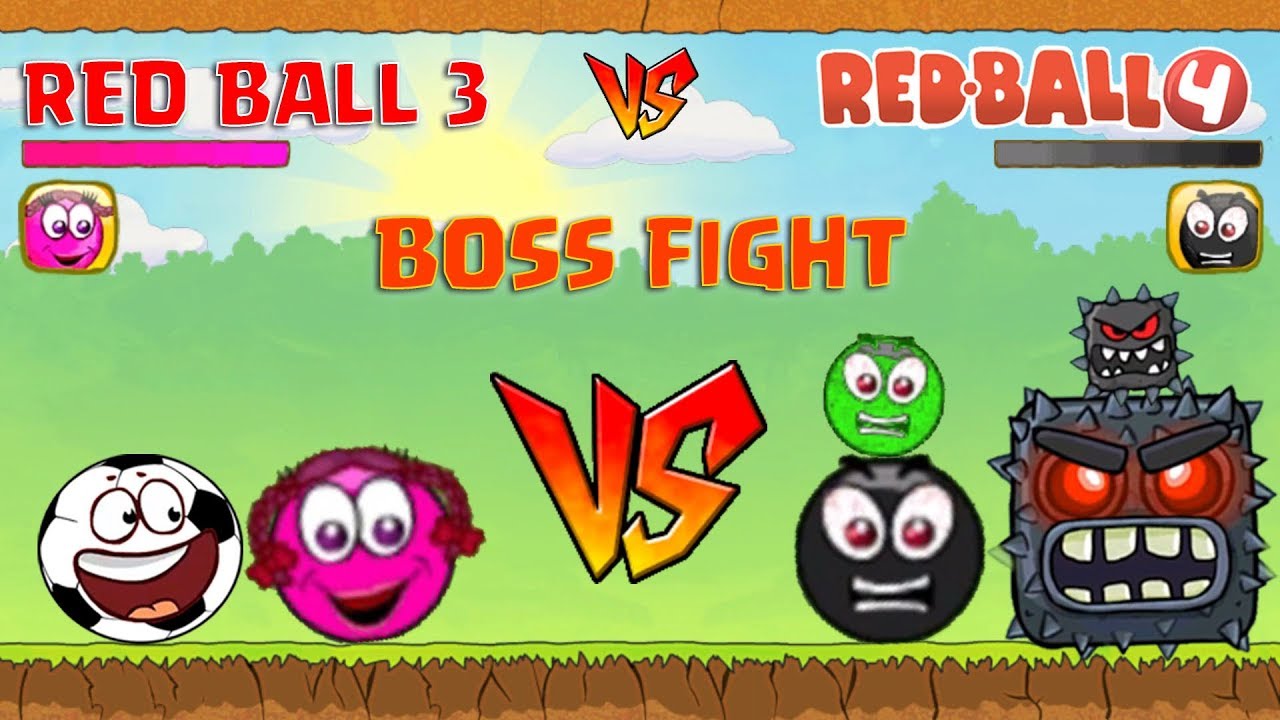 RED BALL 4 vs RED BALL 3 - RED'GIRL' & SOCCER BALL 'FUSION BATTLE' with ...