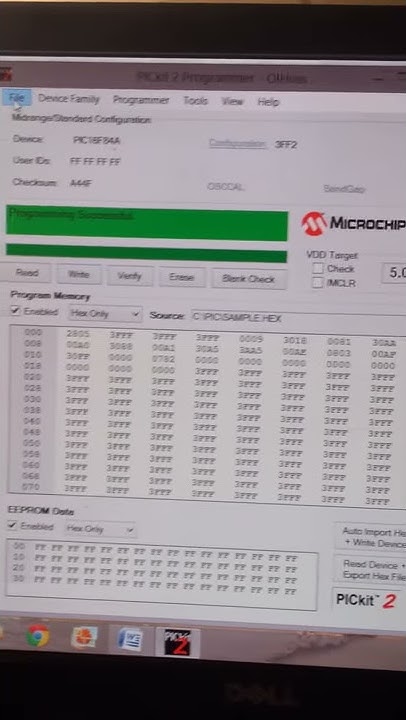 programming process of PIC16F84A using PICkit2 - YouTube