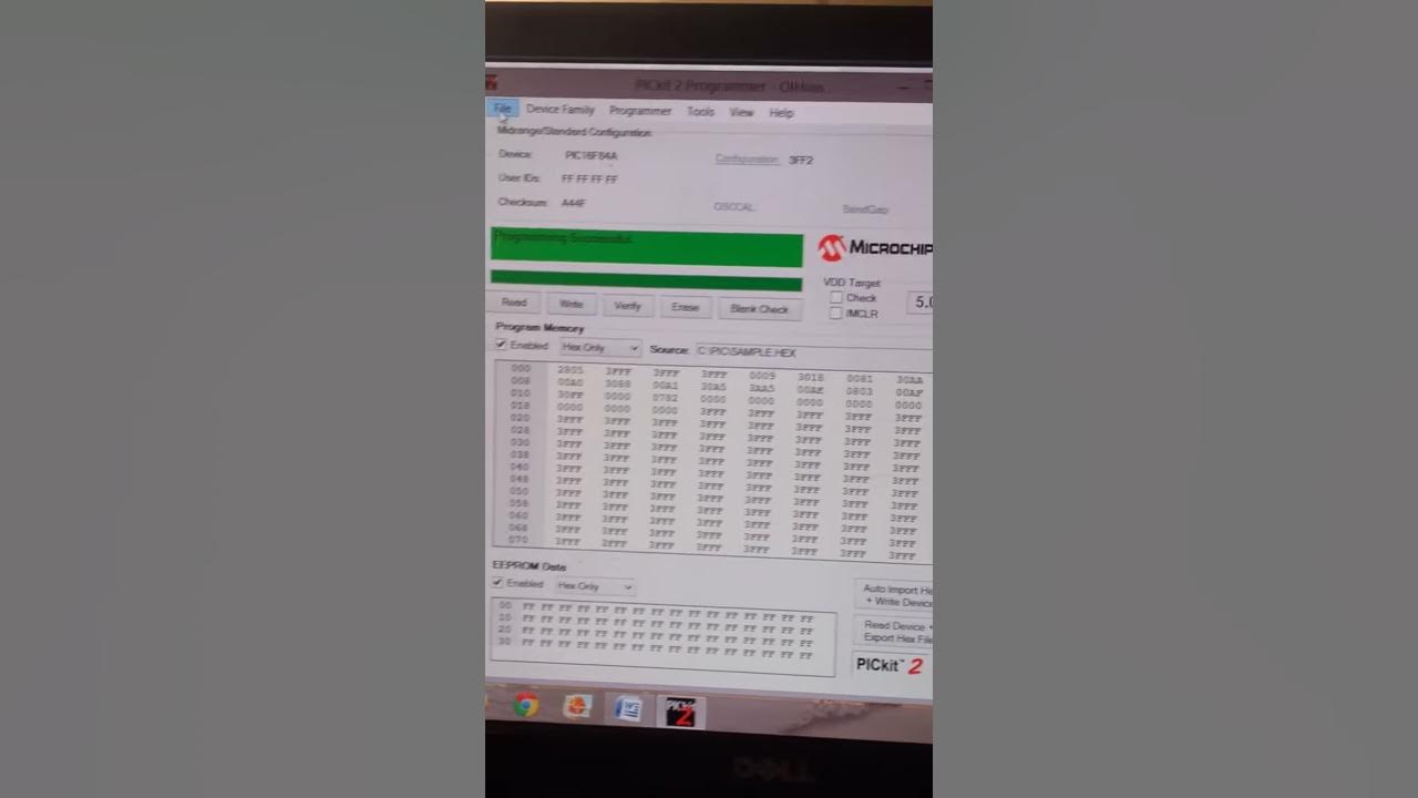programming process of PIC16F84A using PICkit2 - YouTube