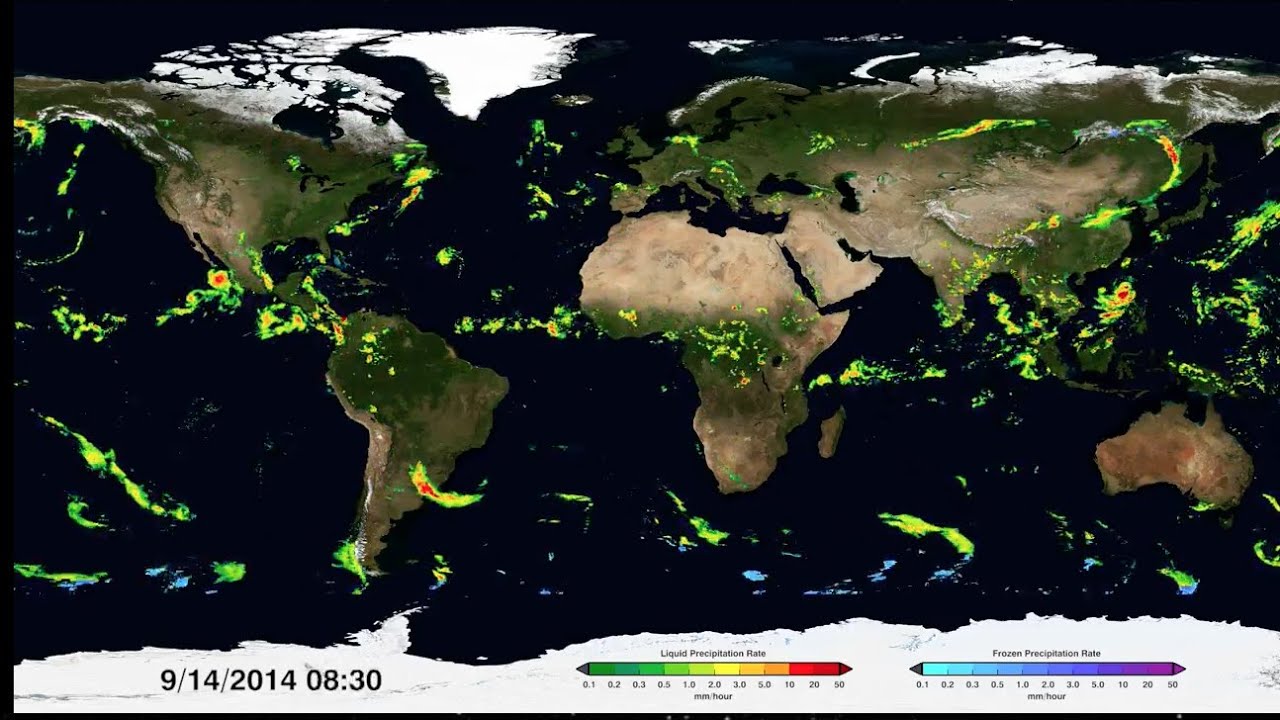 First Time Ever: Detailed Worldwide View Of Falling Rain & Snow - YouTube