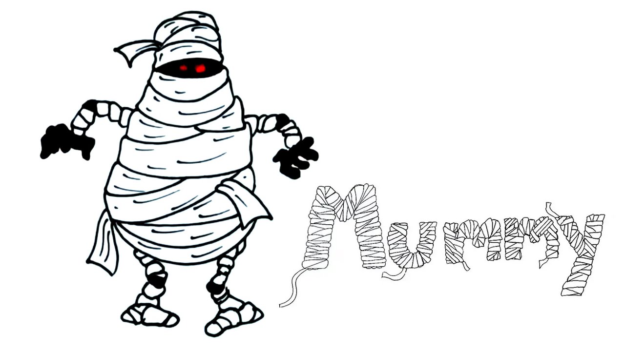 How to Draw Mummy | Mummy Drawing For Kids | Draw Dots - YouTube