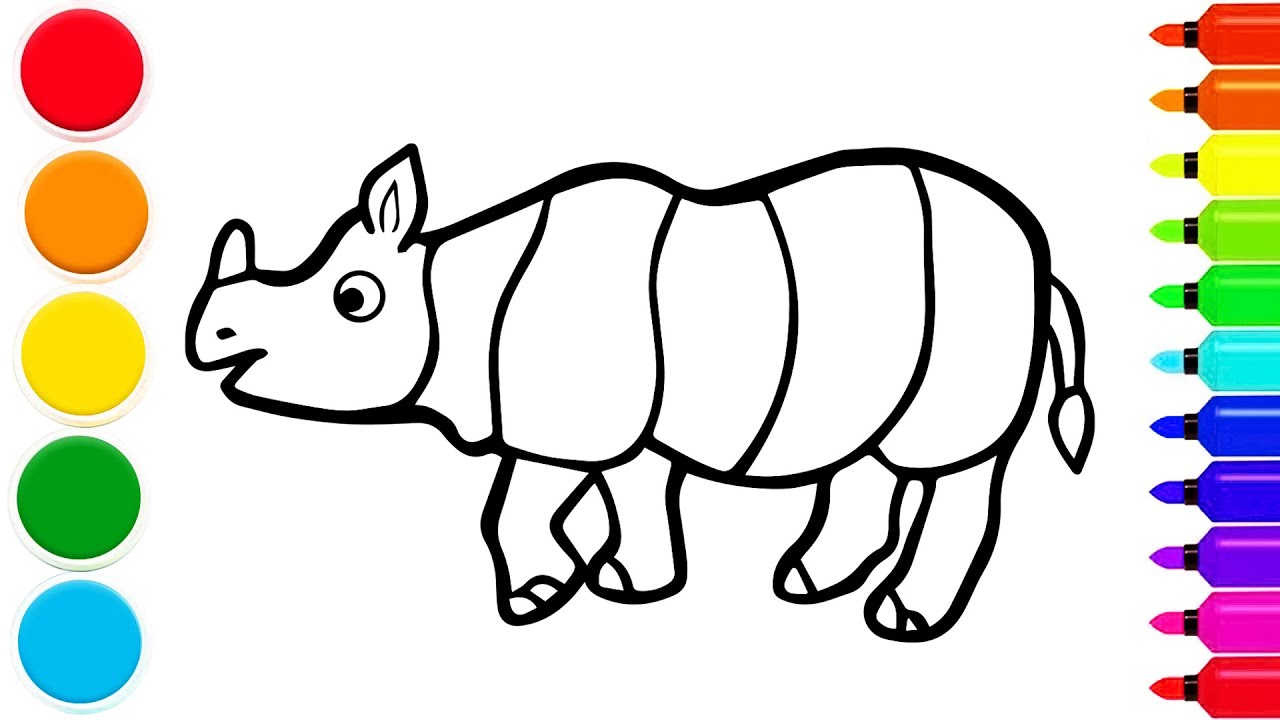 How to draw a rhino | step by step - YouTube