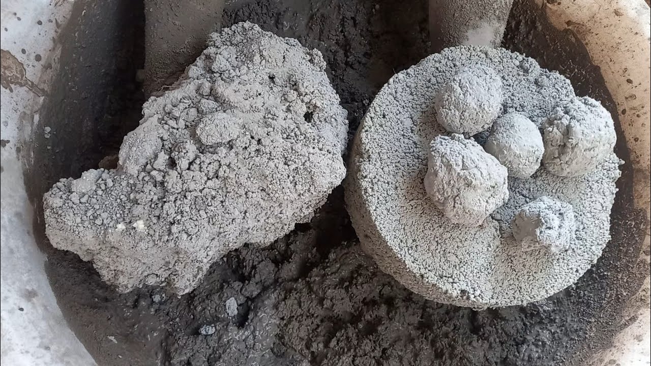ASMR duaty soft cement shapes chunks crumbling in water | so satisfying ...