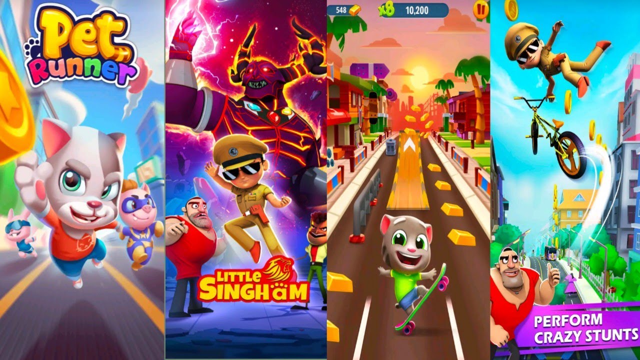 Pet Runner Little Singham Talking Tom Gold Run Little Singham Cycle ...