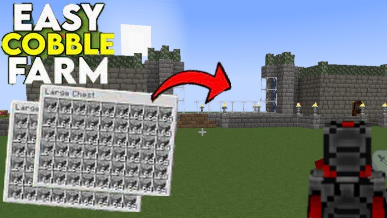 EASY COBBLESTONE MANUAL FARM IN MINECRAFT AND PLANET OF CUBES 😋😎 ...