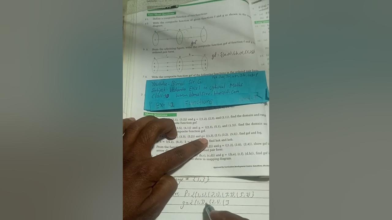 Opt class 10 Ex- 1.2 Q7a) | Functions | Vedanta excel in mathematics class 9 and 10 solution ...