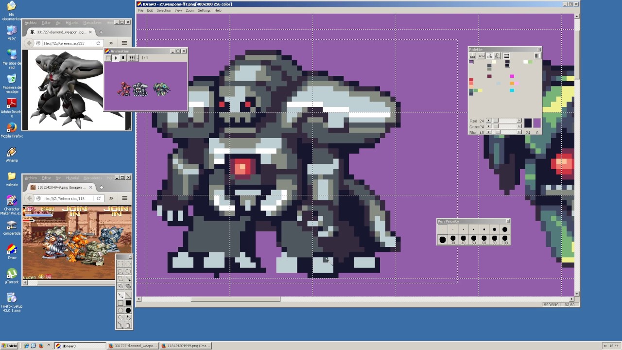 PIXEL ART TIME LAPSE #5 - Diamond Weapon from Final Fantasy VII - YouTube