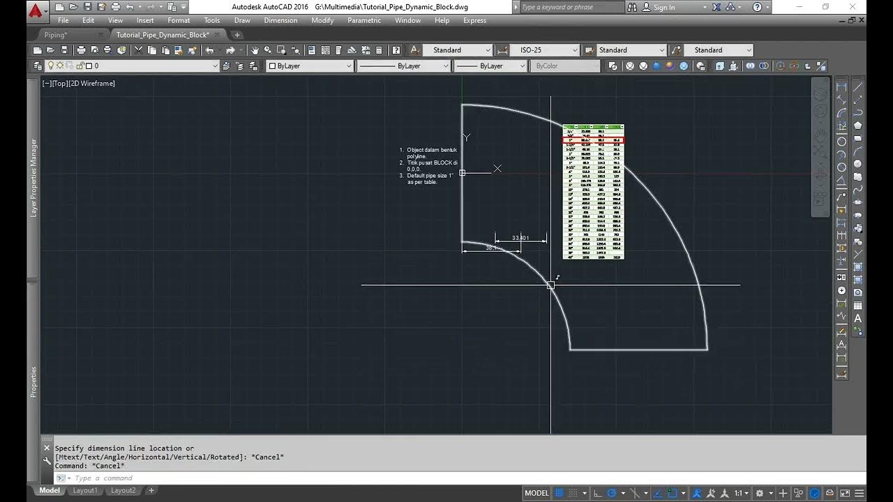 Pipe Elbow Dynamic Block with Geometric and Dimensional Constraint | AutoCAD Tutorial - YouTube