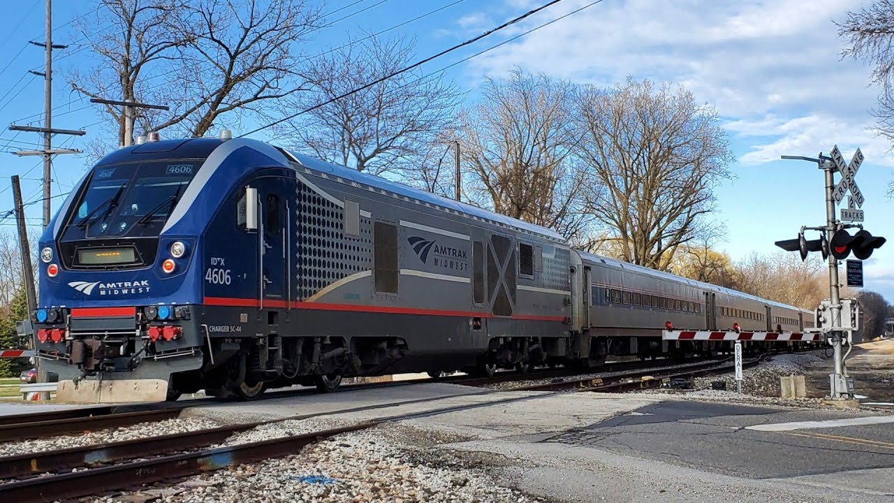 Amtrak 364 and the New NS CP482 Defect Detector - Chesterton, IN 3-25 ...